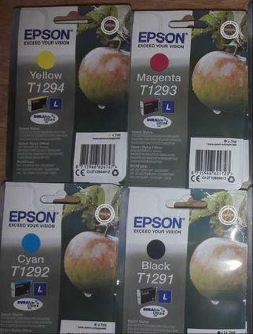 Картриджи epson t1291, t1292, t1293, t1294