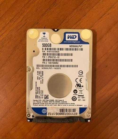 Жесткий диск (HDD) 2.5" WD Scorpio Blue 500GB