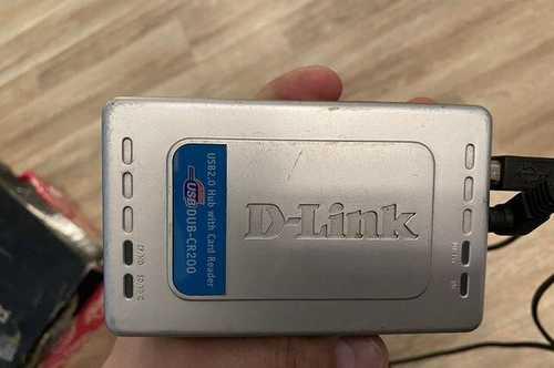 Картридер+USB хаб D-Link DUB-CR200