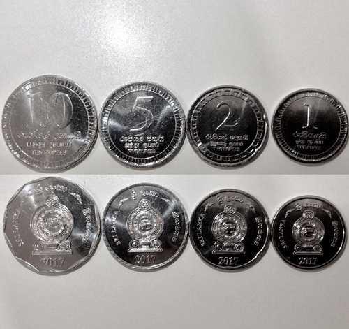 Набор монет Шри-Ланки 2017 UNC (4 монеты)