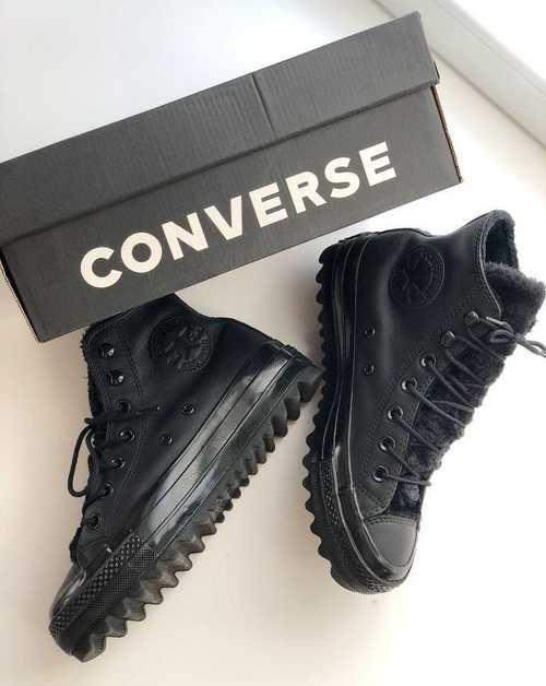 Новые Кожаные утеплённые кеды converse 37,5рр