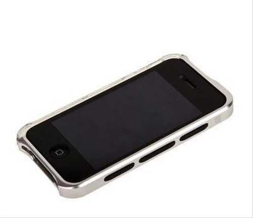 iPhone 4s Бампер серебряный/прозрачный