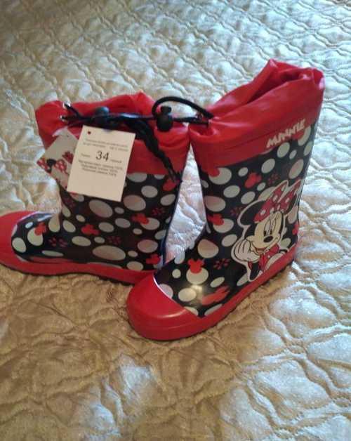Сапоги резиновые minnie, reike новые 31-35 р-р