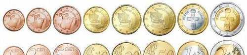 Кипр - набор евро монет 8 шт