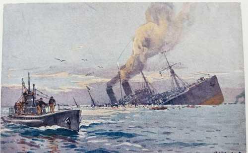 Атака подводной лодки. Первая мировая