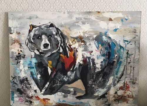 Картина маслом на холсте «Медведь»