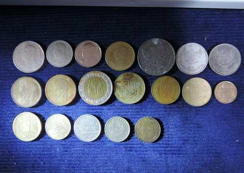Набор монет Евро, Индонезия, Египет, Таиланд и др
