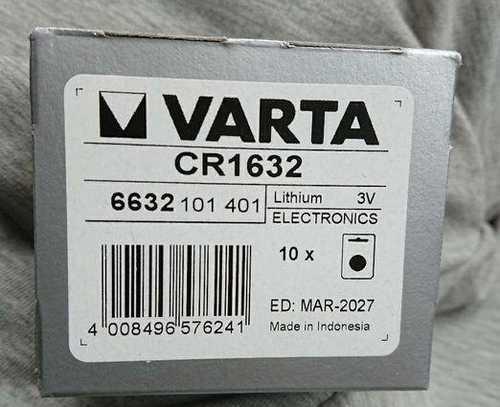 Батарейка varta cr1632. Indonesia. 2027 год