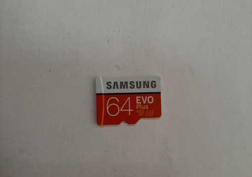 Карта памяти MicroSD 64 Гб Samsung