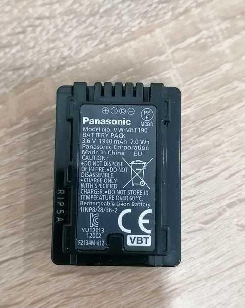 Аккумулятор Panasonic VW-VBT190 (новый)