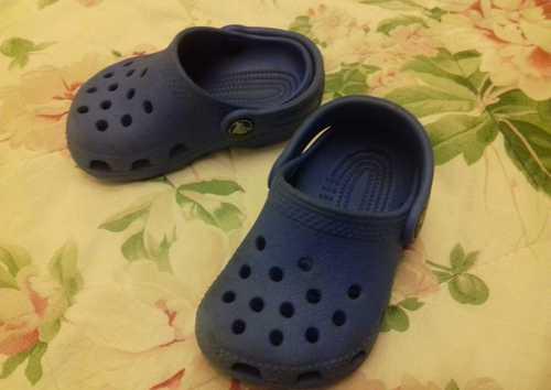 Кроксы 2/3 оригинал crocs 19-20 р синие