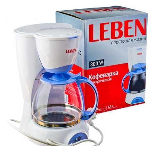 Кофеварка капельная leben, на 12 чашек, 800 Вт