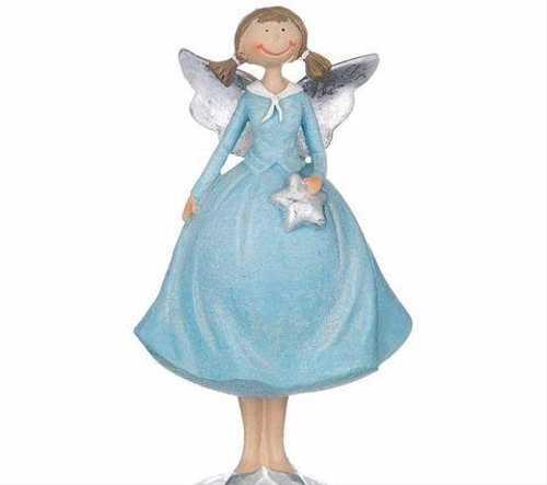 Фигурка ангелочек В голубом платье 11,5*9,5*20,5 см Lefard 100-783