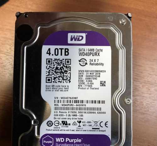 Продам винчестер WD Purple 4TB