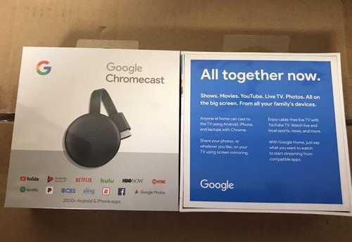 Медиаплеер Google Chromecast 2018 новый