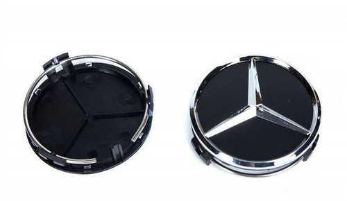 Колпак литого диска Mercedes черный мат с звездой