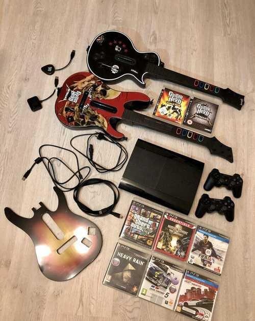 PlayStation 3 Super Slim 12 GB + 120 GB + 2 гитары