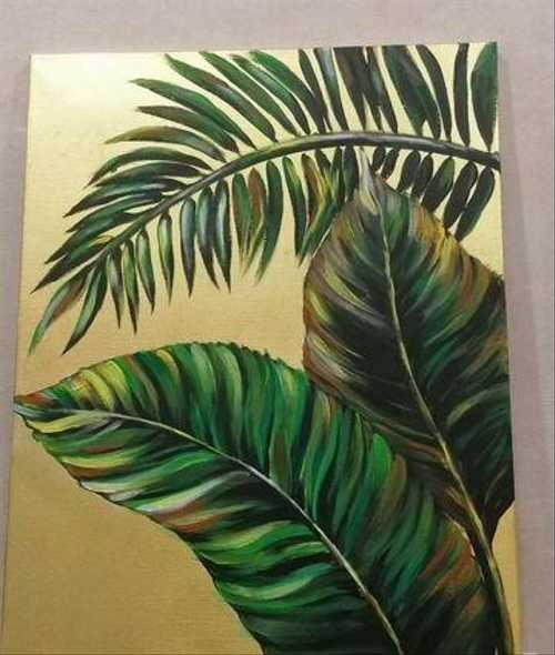 Интерьерная картина "Тропические листья" 50*70