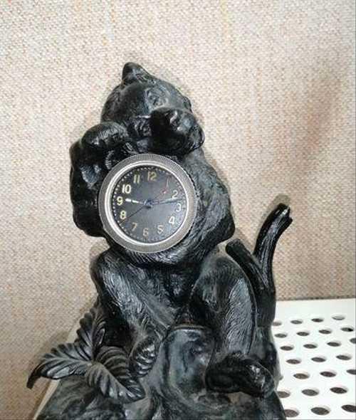 Медведь, статуетка с часами