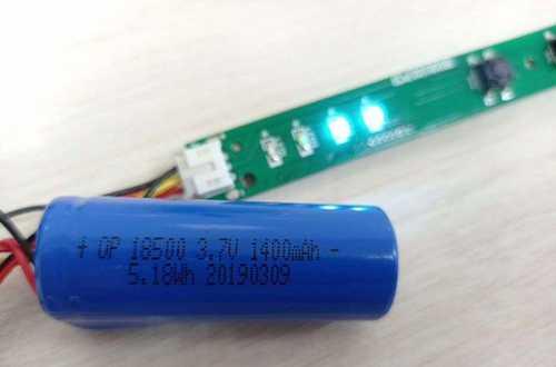 Аккумулятор li ion 3 7v, 1400 mAh, типоразмер 1850