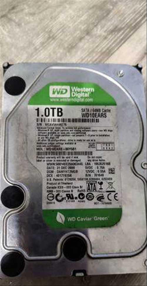 Wd green 1TB неисправный