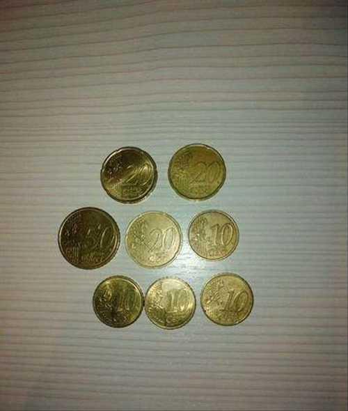 Продам разные монеты евро