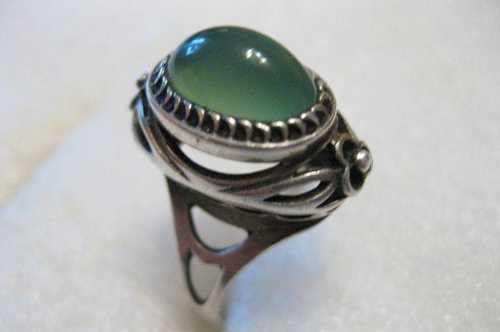 Серебро перстень,кольцо с хризопразом,звезда,875