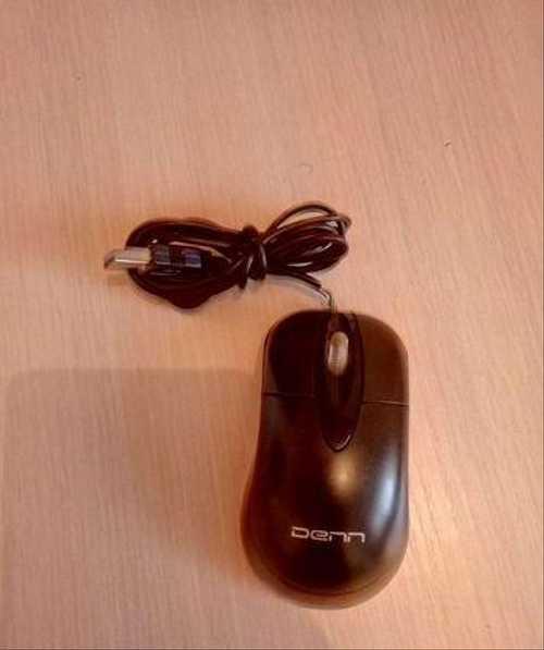 Мышь проводная, компьютерная denn