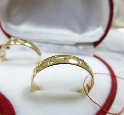 Обручальное кольцо золото 585 пр 7брилли-ов 16разм