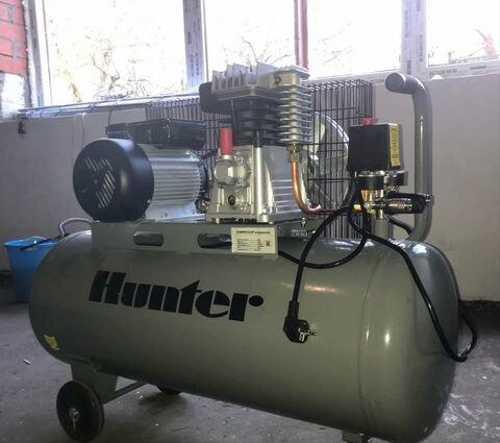 Воздушный ременной компрессор hunter 100/490 л/м