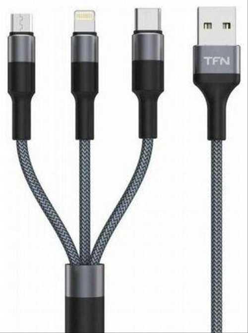 TFN Кабель USB 3 в 1 (Micro + Lightning + Type-C)