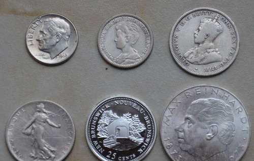 США 10 центов 1962 серебро