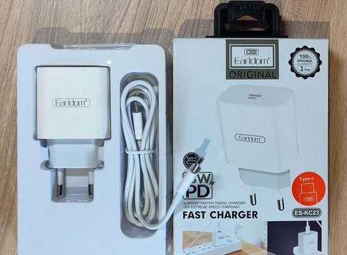Сзу 18W fast charging KC23+кабель type-c