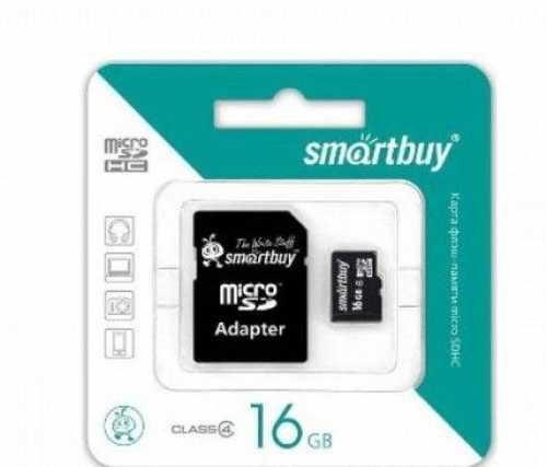 Карта памяти Micro SD 16Gb 10 Class Smartbuy