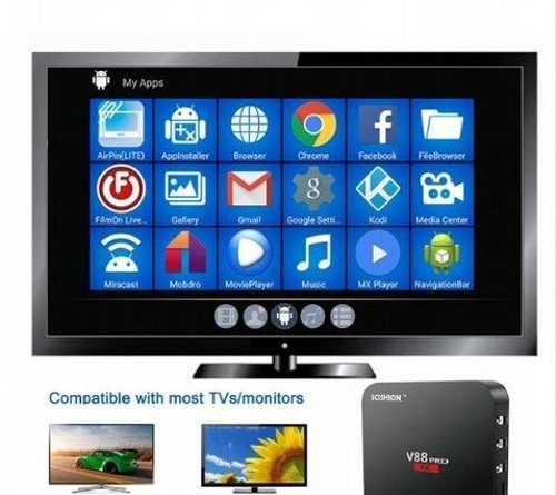 SmartTV MX6 (V88) PRO приставка для тв 1900 канало