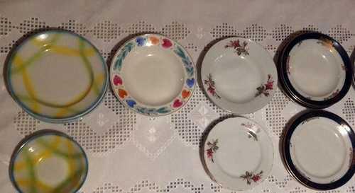 4 вида набора тарелок времён СССР 60-80 гг.выпуска