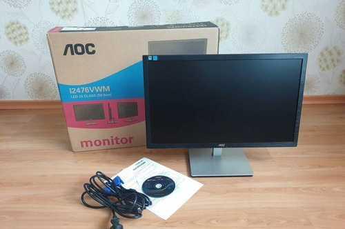 Монитор AOC i2476Vwm, 24'', Full HD IPS, комплект