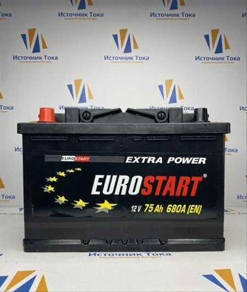 Аккумулятор EuroStart Extra Power 6ст-75 (пп)