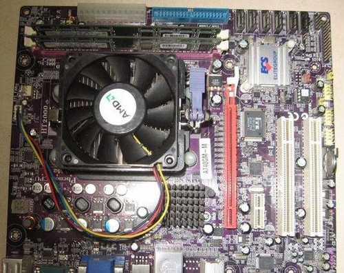 Комплект плата AM2+ 2gb ddr2+ amd athlon 64 x2