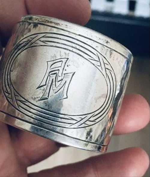 Антиквариат серебро кольцо для салфетки