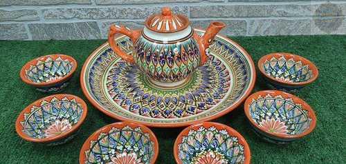 Набор узбекской посуды "Красный"