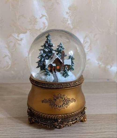 Снежный шар с подсветкой и музыкой новогодний