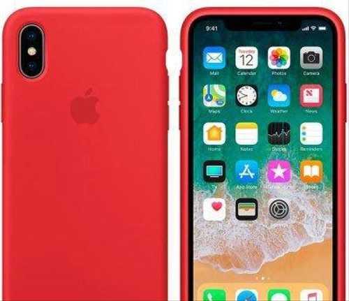 Чехол Apple iPhone XS Silicone Case Product Red