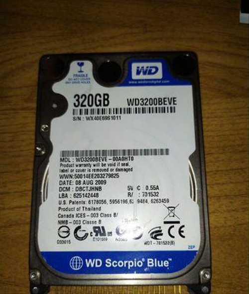 Жесткий диск IDE WD3200beve 2,5" 320gb