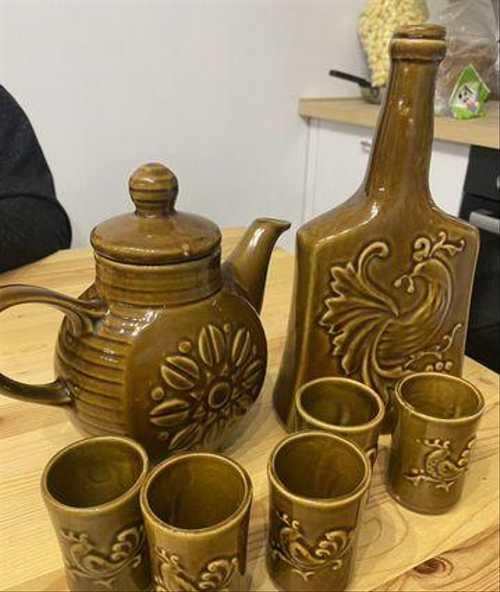 Сервиз СССР кувшин,бутыль и 5 стаканов