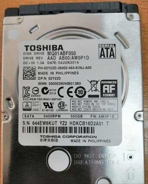 Toshiba mq01abf050 характеристики