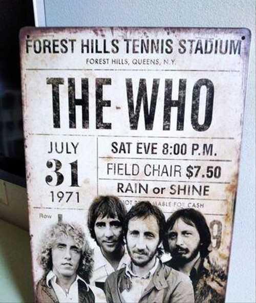 Винтажная Декоративная Табличка Группа "The Who"