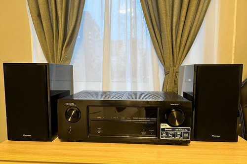 Ресивер Denon AVR-X520BT и колонки Pioner S-P01-LR