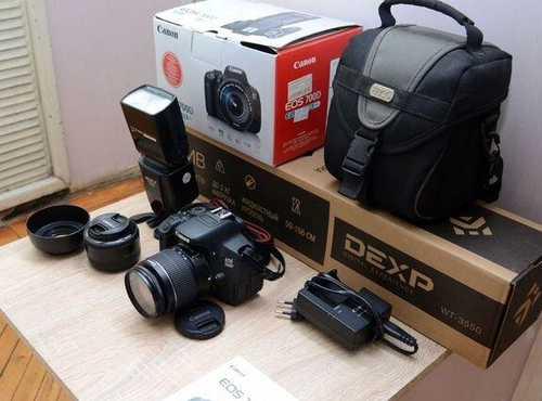 Canon 700D 2 объектива вспышка комплект