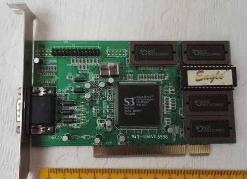 Видеокарта PCI S3 Trio64UV+ (раритет)
